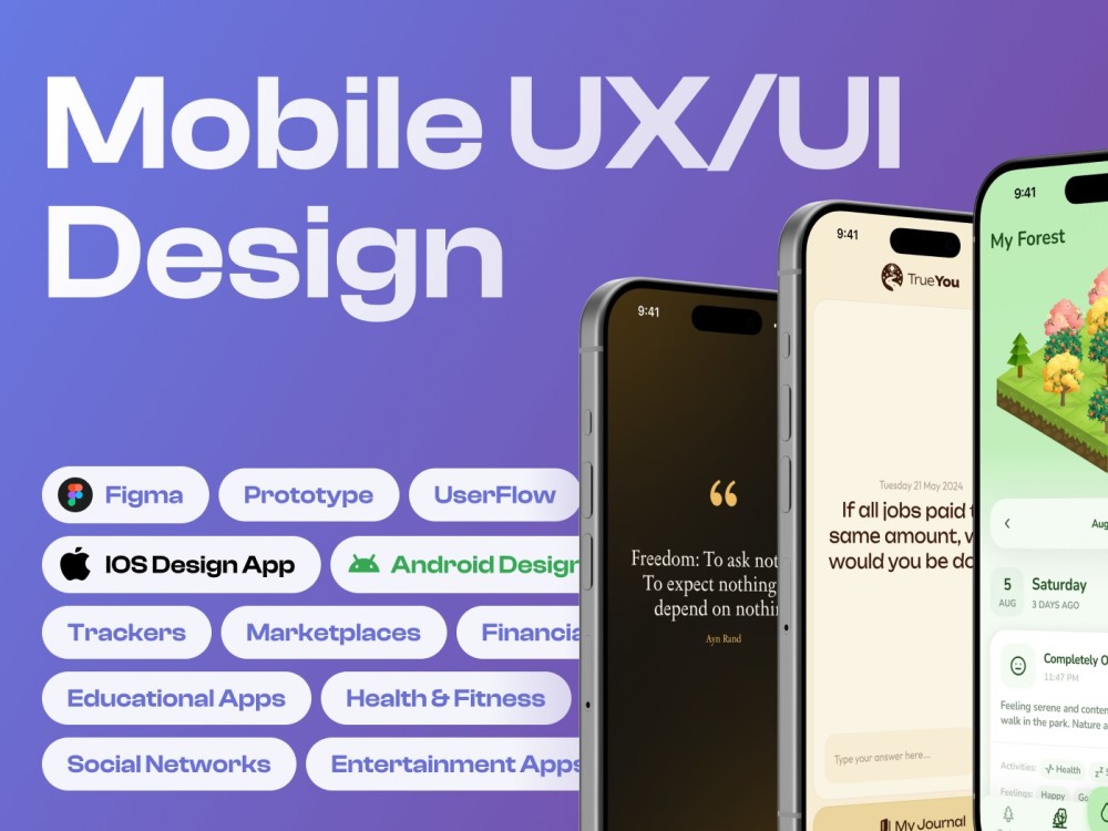 A pixel-perfect mobile app design and interactive prototype | Upwork