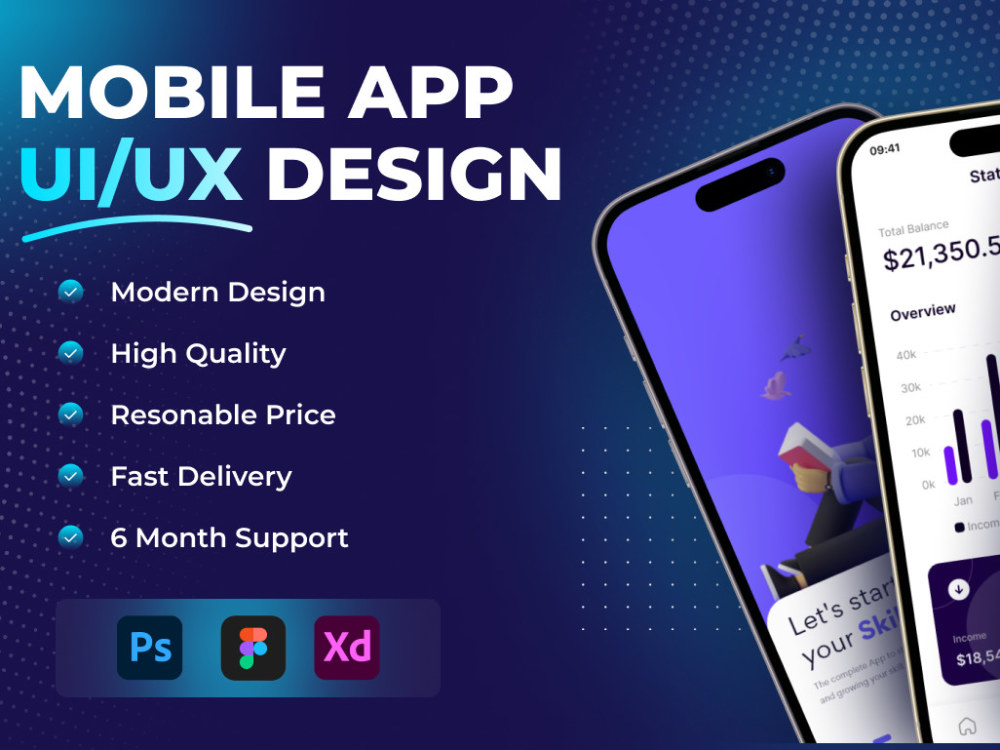 Modern mobile app ui ux design in figma | Upwork