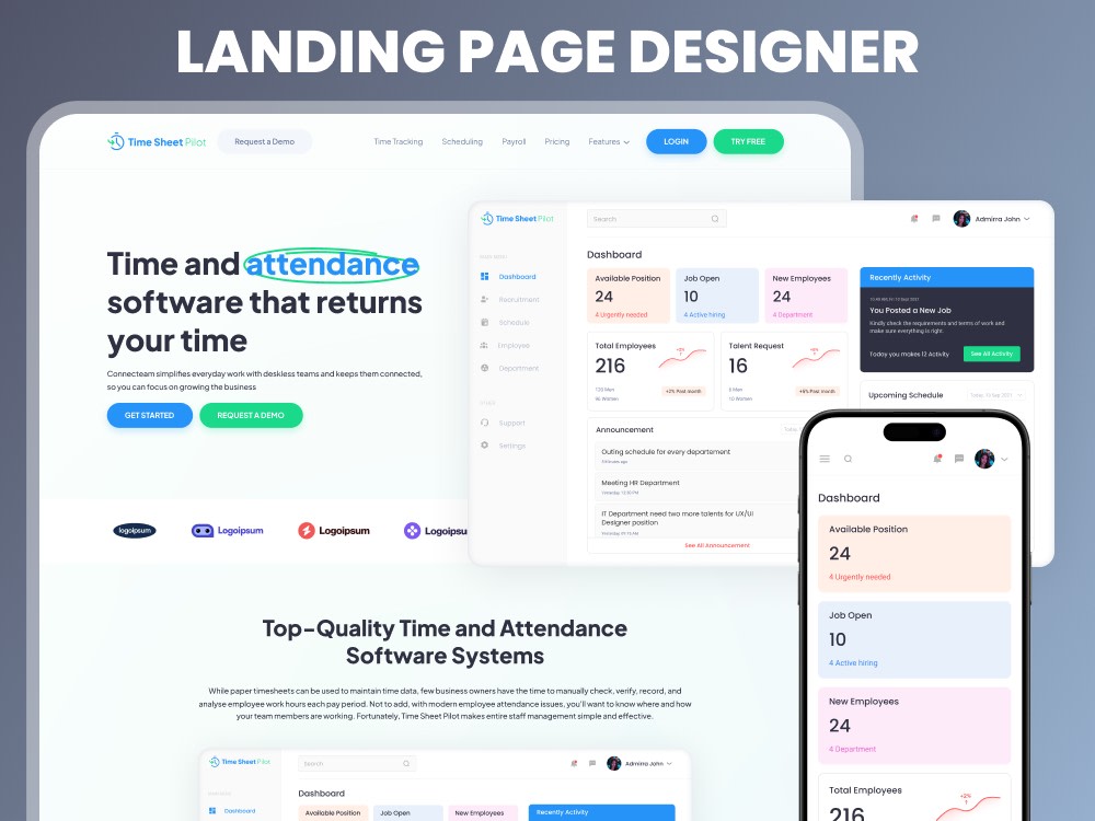 Responsive Landing Page Design | Website Homepage | Figma | UI UX Design | Upwork