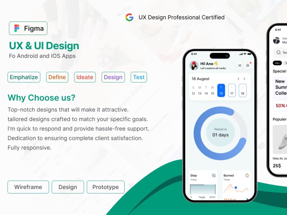 Figma IOS and Android app UX/UI design & App wireframe Design | Upwork