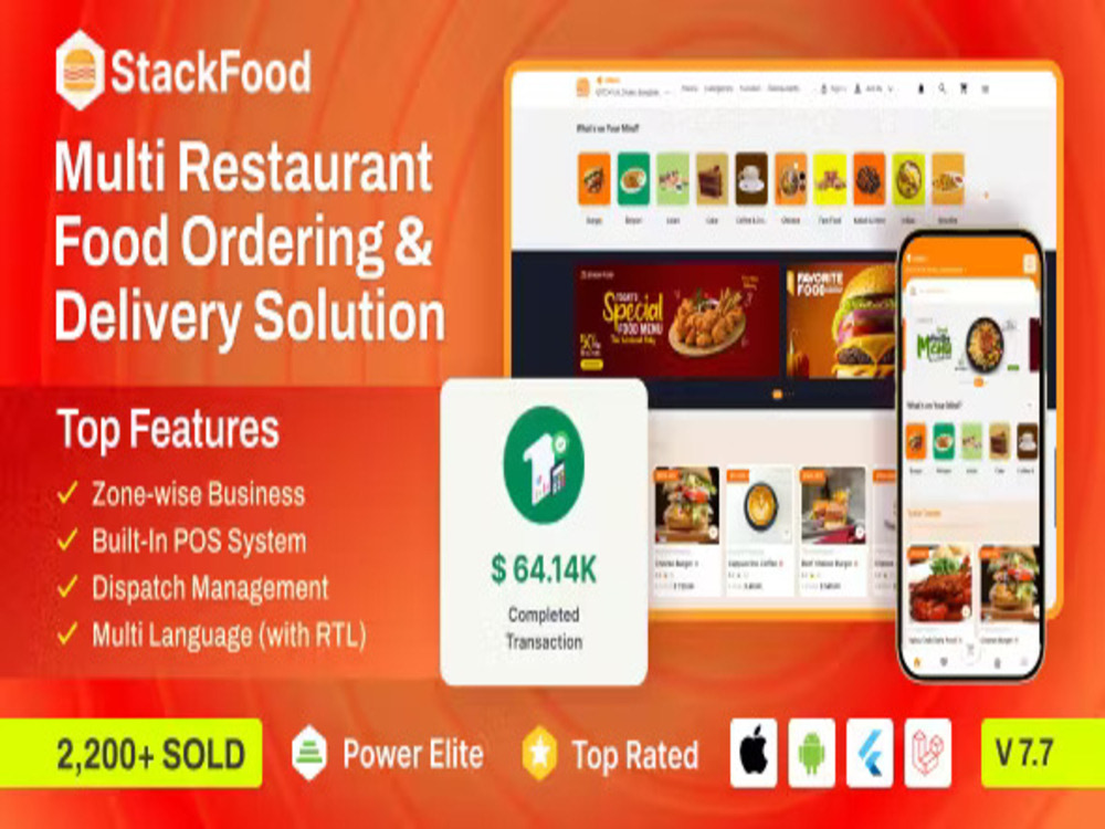 Stackfood Multi Vendor Food Delivery App Android/iOS in Flutter & Laravel | Upwork