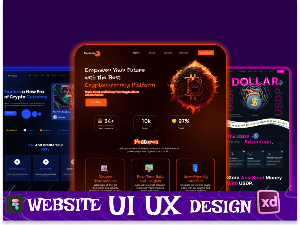 Landing page UI UX, figma website design, home page ui ux, uiux, adobe xd | Upwork