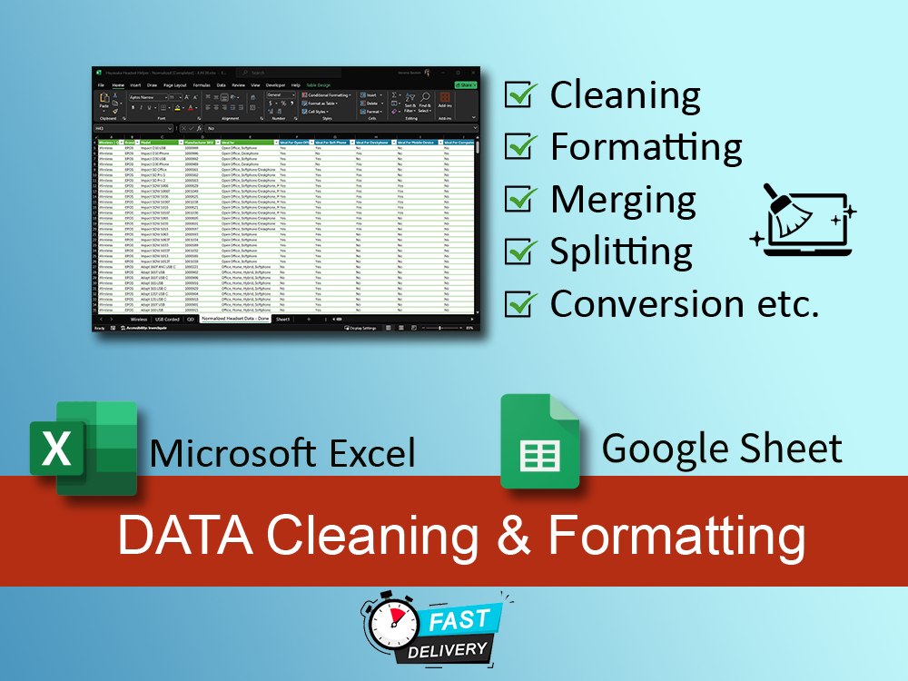 Data cleaning, transformation, normalization on excel | Upwork