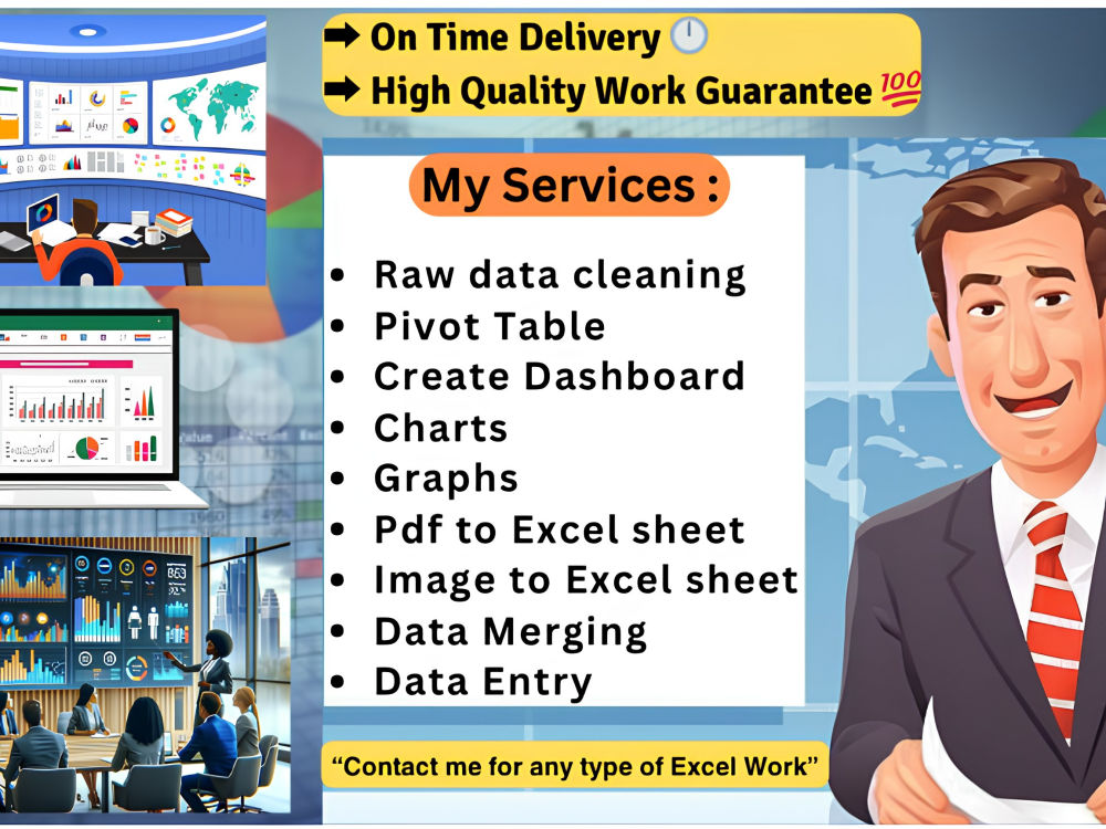 Insightful excel dashboard, Data Cleaning and Formatting | Upwork