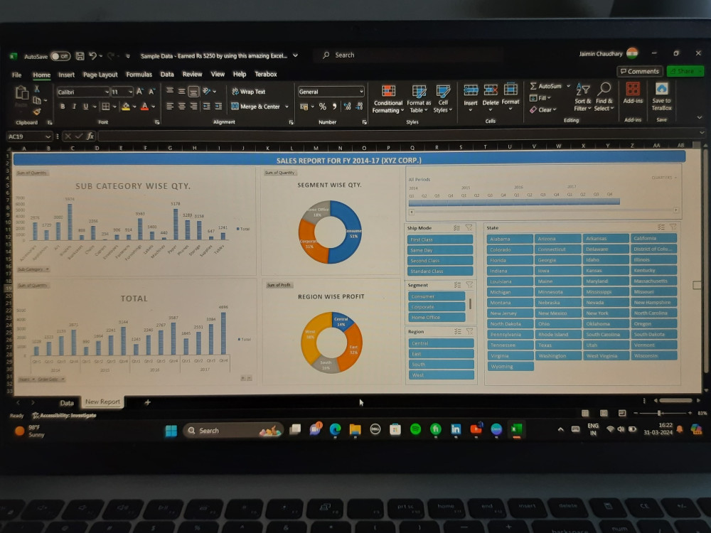 Insightful excel dashboard, Data Cleaning and Formatting | Upwork