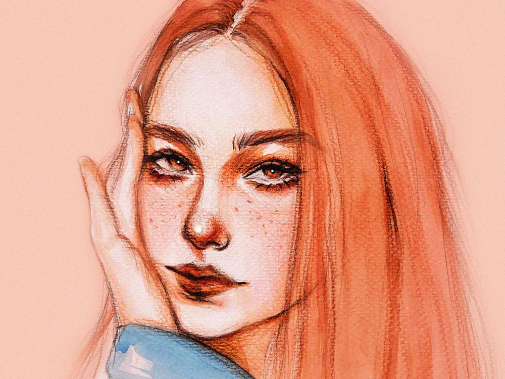 A stylized hand-drawn portrait | Upwork