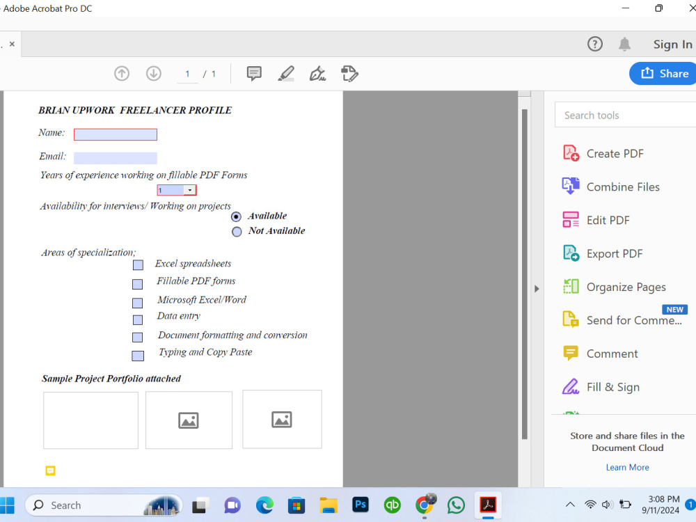 A customized Editable/ Fillable PDF form that Suits your business needs ...