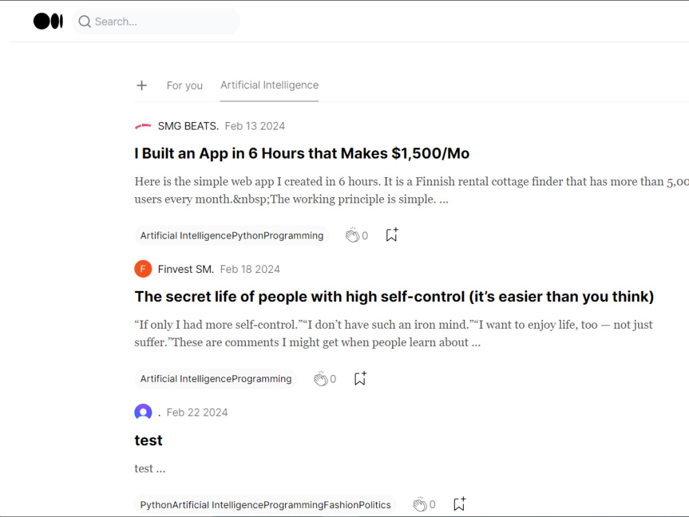 Full Stack Medium Clone Application | Upwork