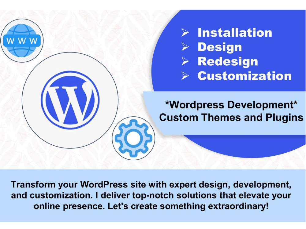 A complete functional WordPress site(with custom theme/plugin) | Upwork
