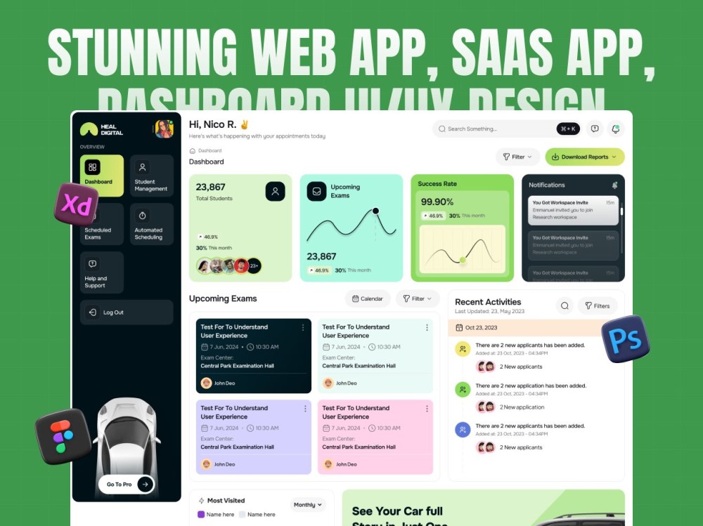 Stunning Web App, SAAS App, Dashboard UI/UX Design | Upwork