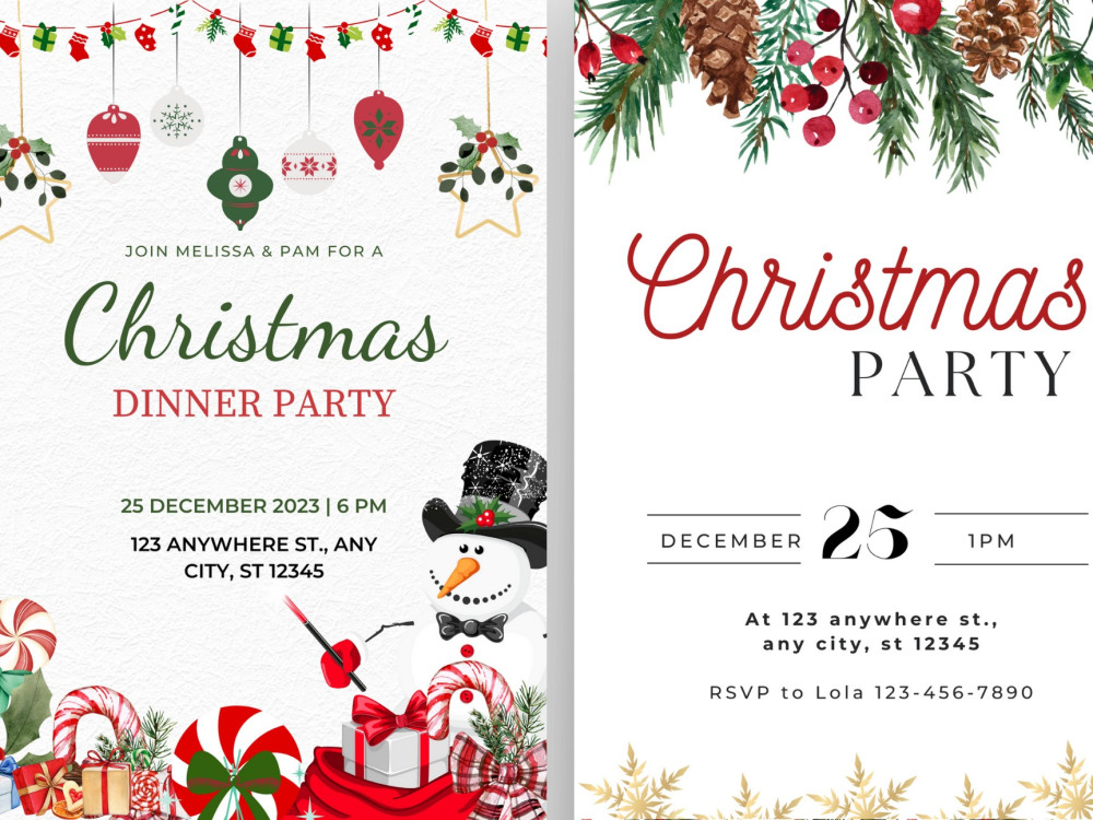 An invitation card for your holiday party or dinner | Upwork