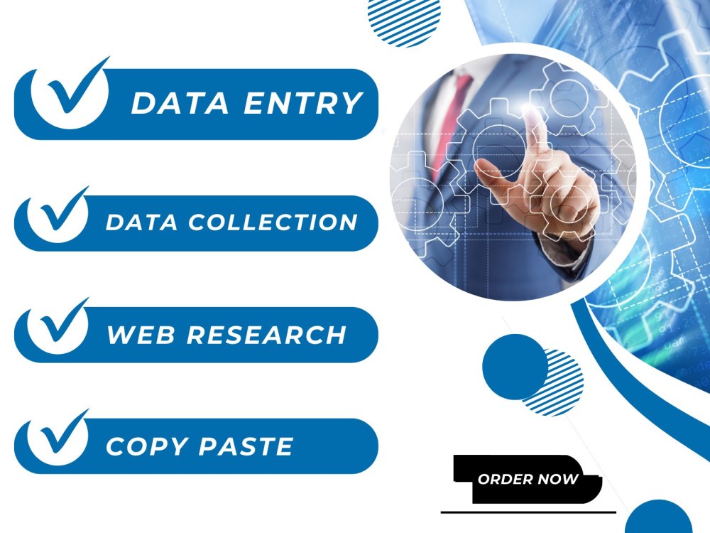 Manual Data Collection, web research, Typing, any type of Data entry ...