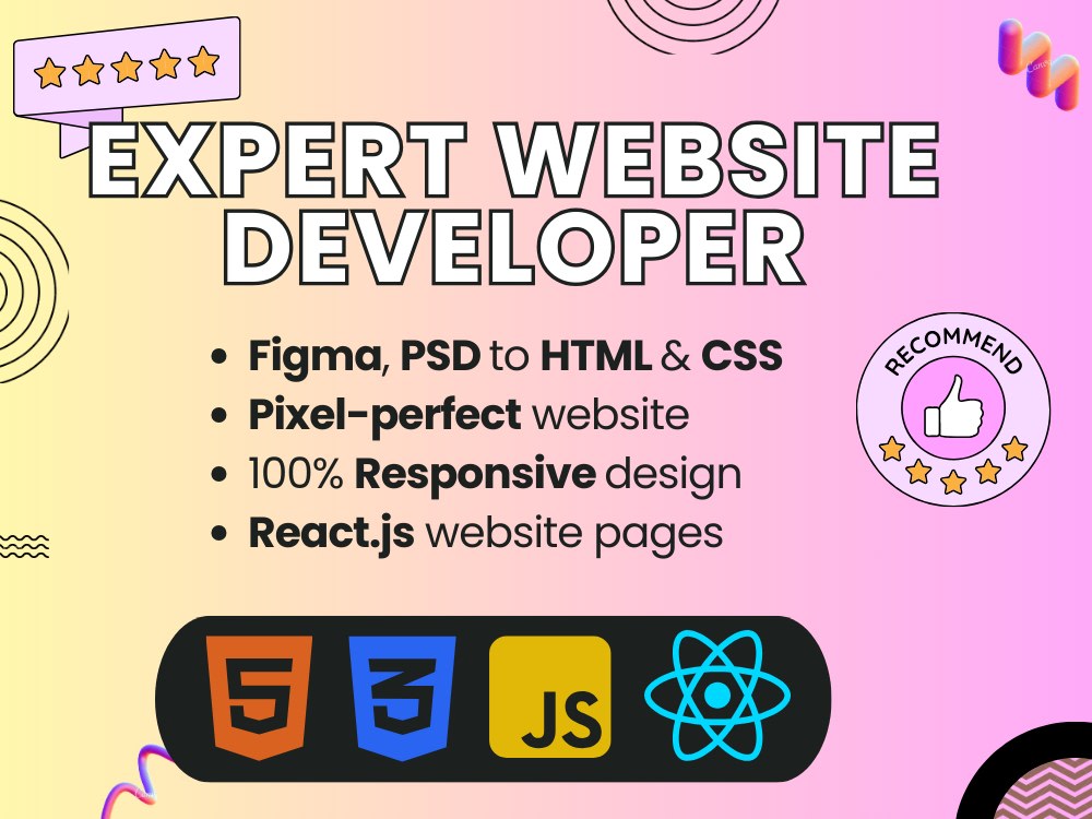 Web Developer Expert | React.js | Figma Adobe XD PSD to HTML & CSS | Upwork