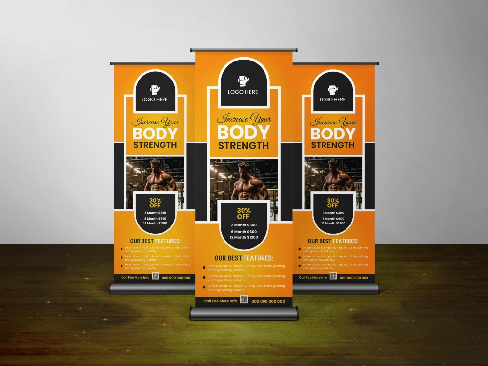 A retractable backdrop roll up pull up and pop up banners design | Upwork