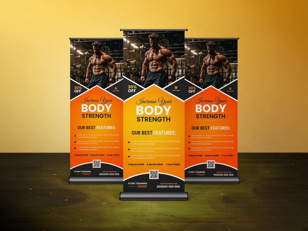 A retractable backdrop roll up pull up and pop up banners design | Upwork