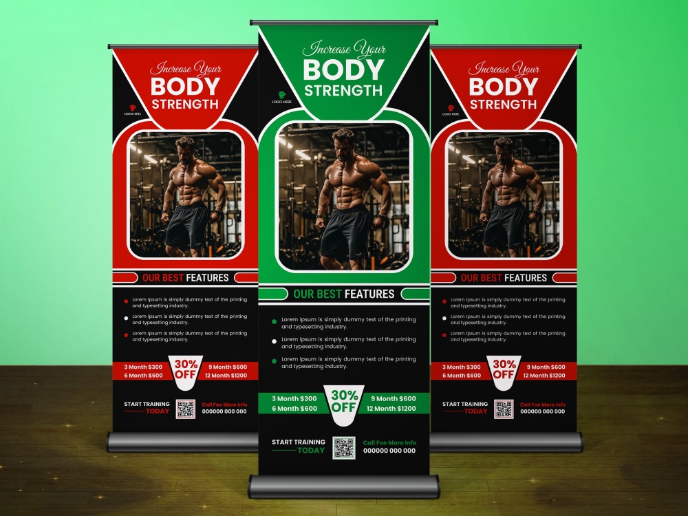 A retractable backdrop roll up pull up and pop up banners design | Upwork