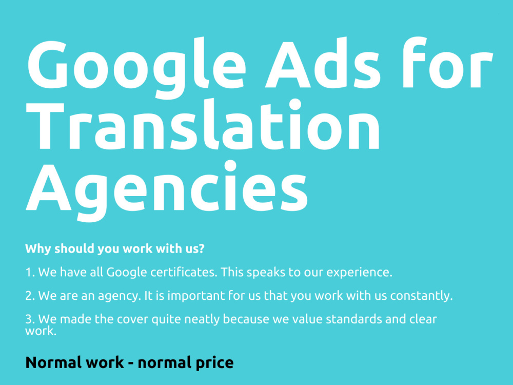Google Ads for a Translation agency | Upwork