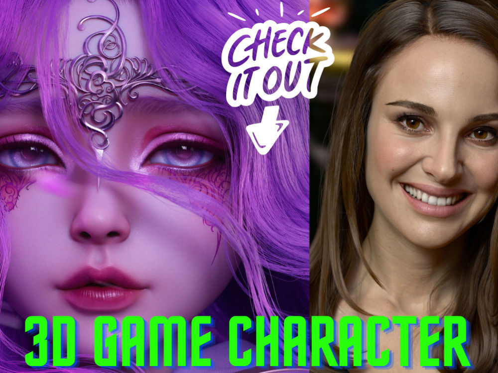 A realistic 3d game character model , 3d meta human,environment ...