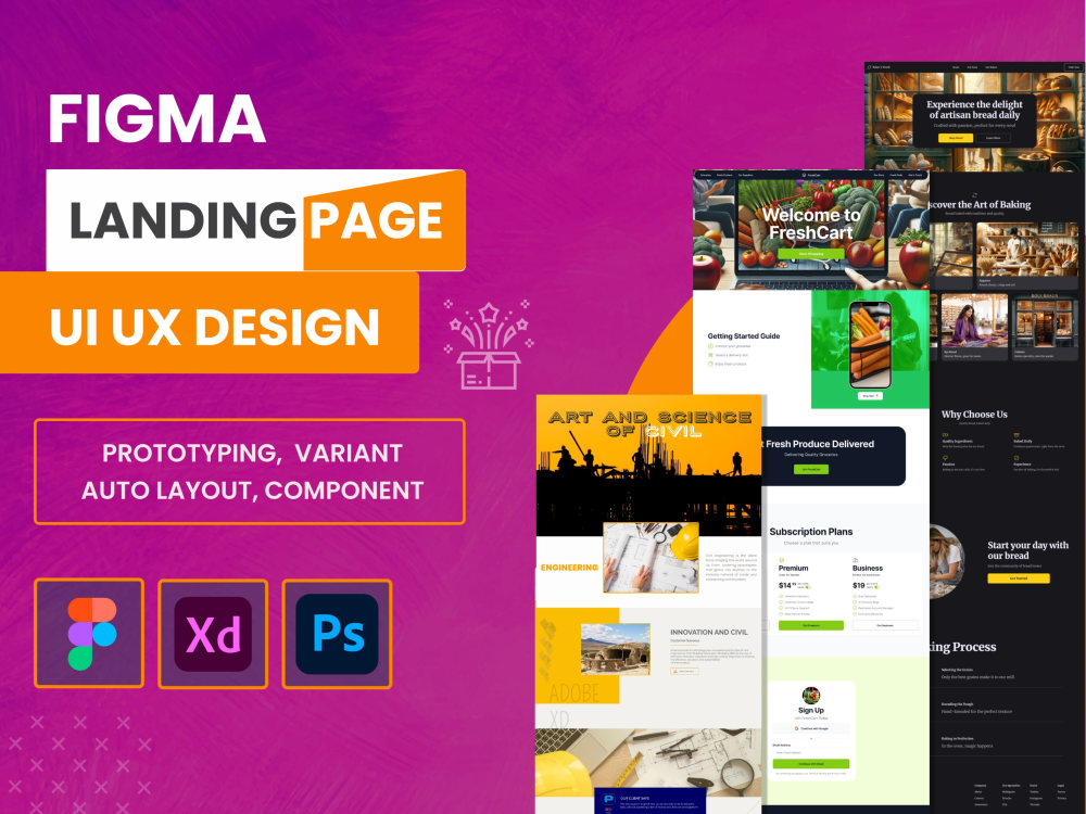 UI/UX designs for websites and landing pages in Figma or Adobe Xd | Upwork