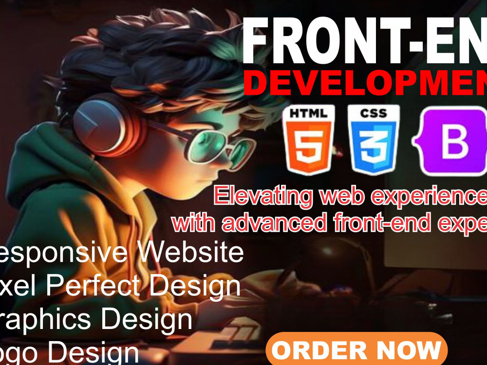 Responsive frontend design with HTML,CSS, Bootstrap, graphic & logo design. | Upwork