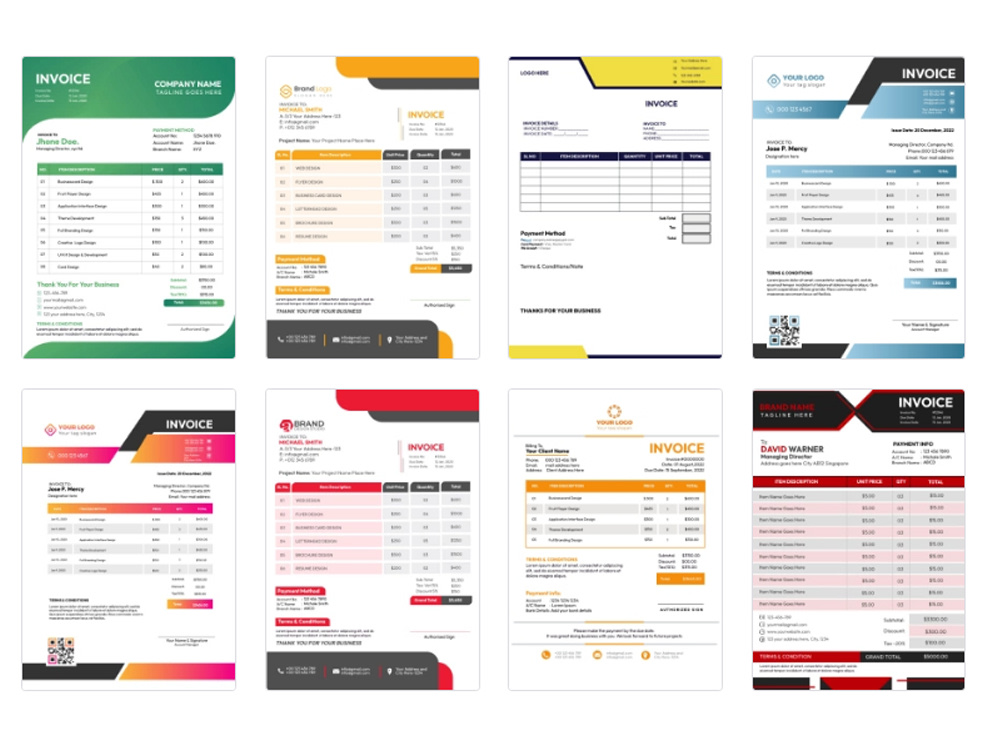 Print ready custom receipt, letter pad, invoice design editable word ...