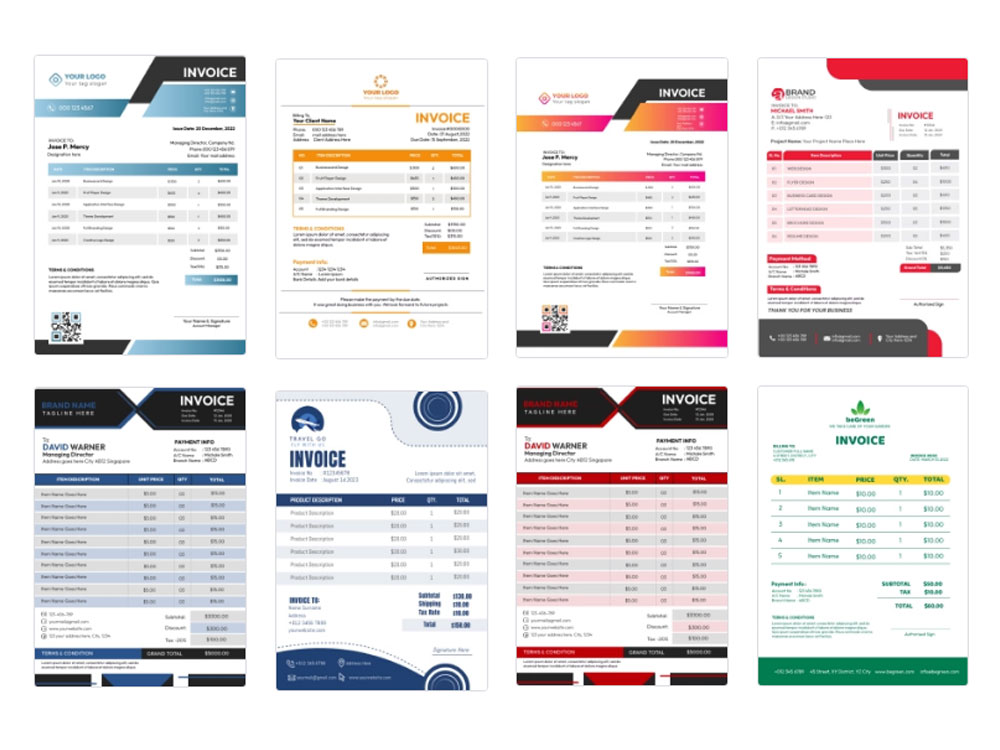 Print ready custom receipt, letter pad, invoice design editable word ...