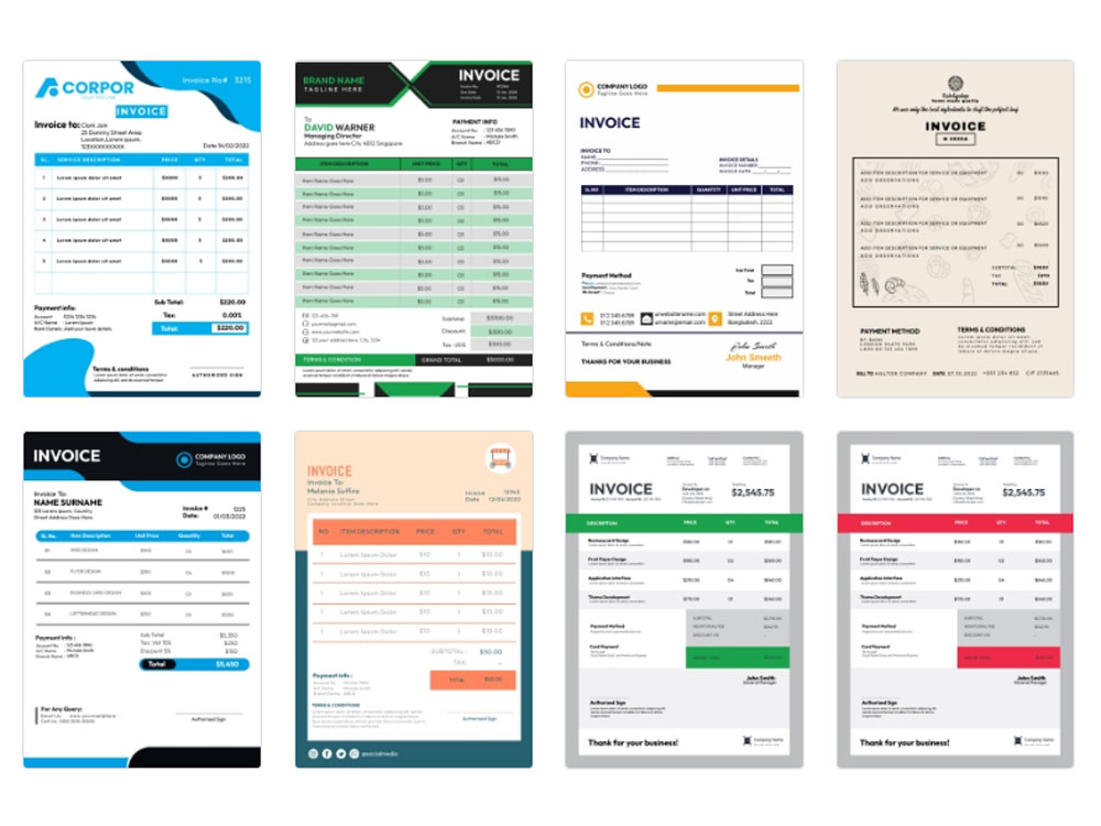 Print ready custom receipt, letter pad, invoice design editable word ...