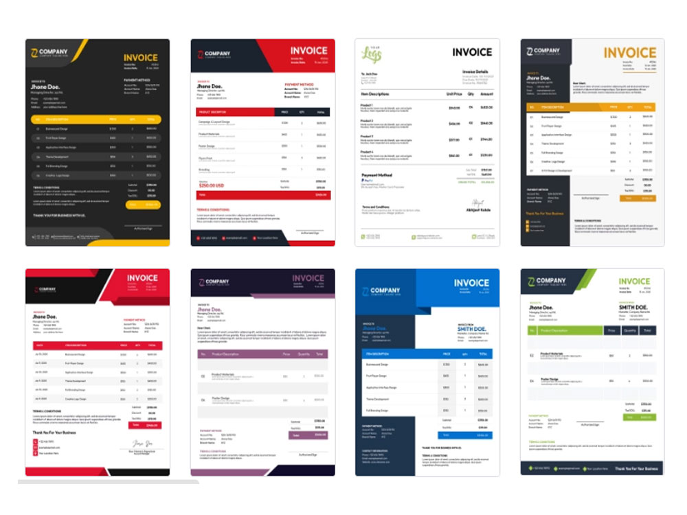 Print ready custom receipt, letter pad, invoice design editable word ...