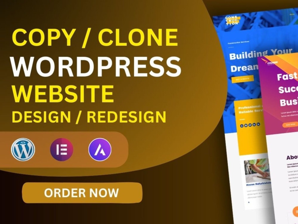 Copy clone design redesign or revamp WordPress website using elementor ...