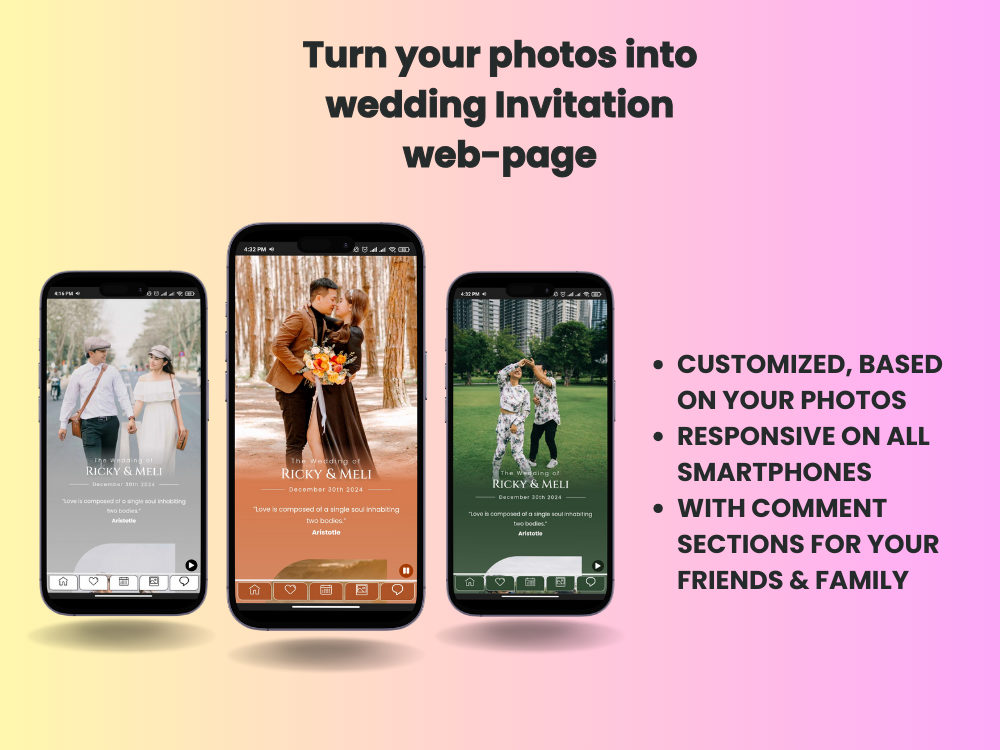 A stunning digital wedding invitation based on your photos | Upwork