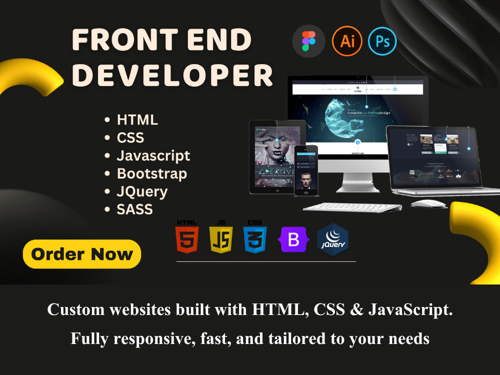 Front End Web Developer using HTML CSS and javascript / Responsive Website | Upwork