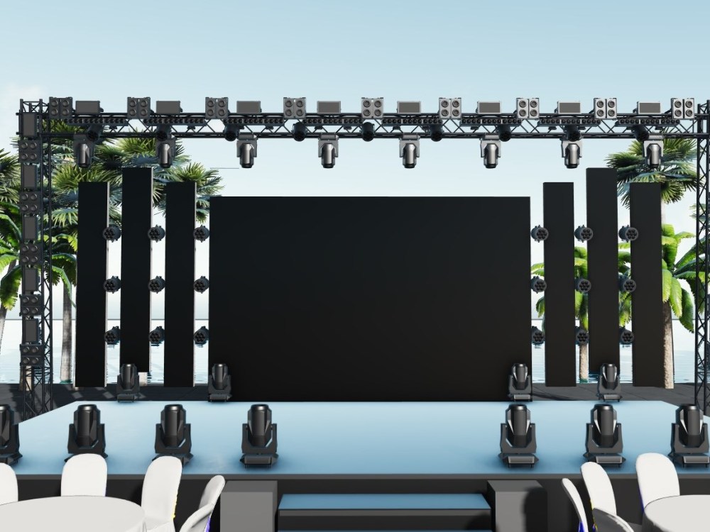 3D event stage design, lighting show and time code for events projects ...