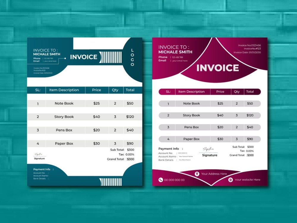 Professional eye catching Invoice Design | Upwork