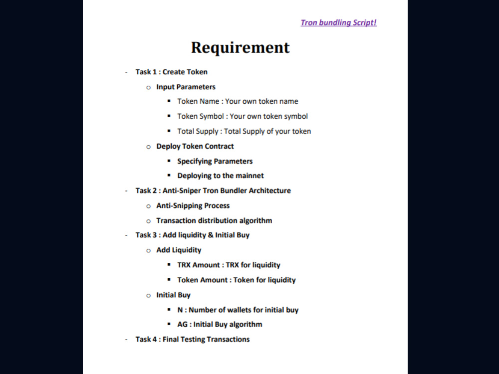 A tron bundle script with launchpad dapp | Upwork