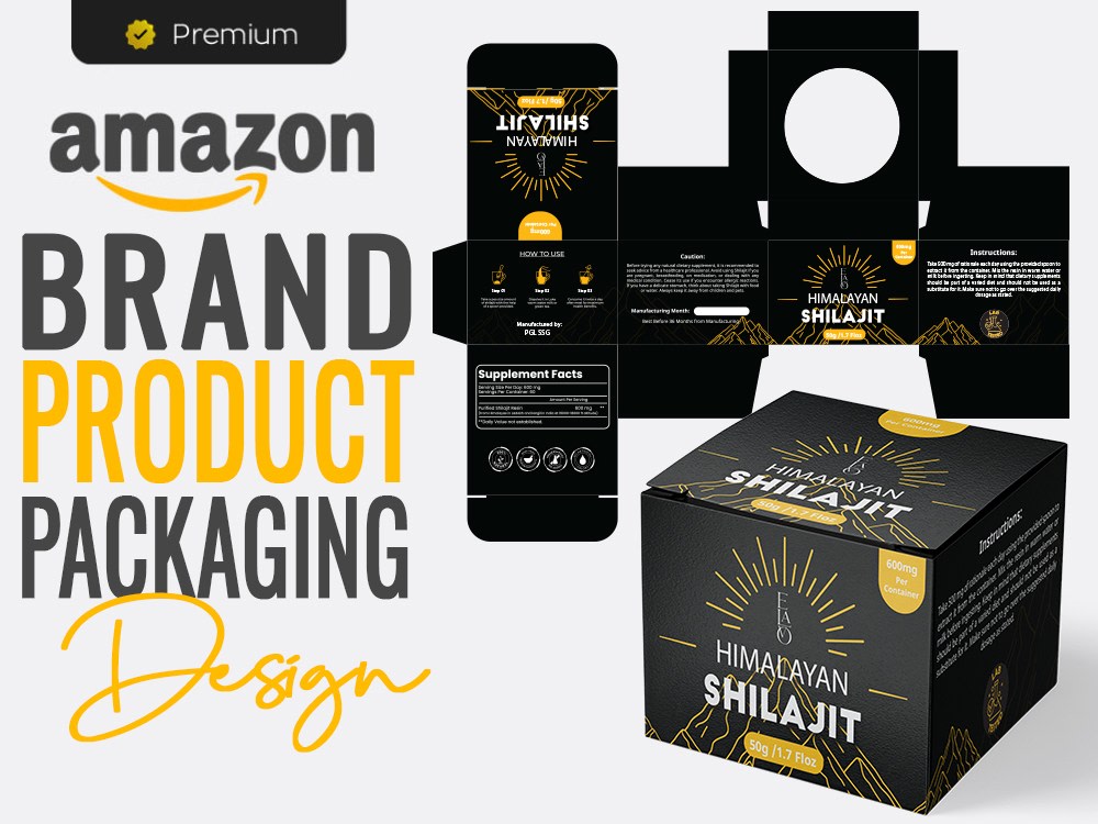 Amazon product box or label packaging design | Upwork
