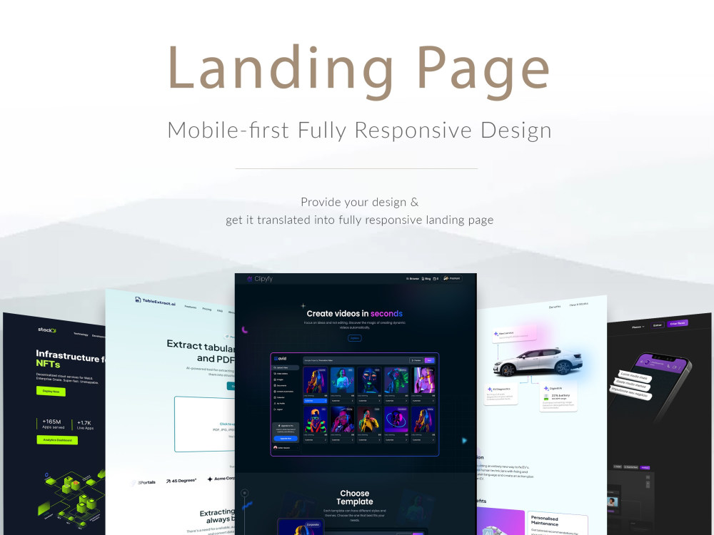 Fully Responsive Landing Page | Next.js + Tailwind CSS + Framer Motion | Upwork