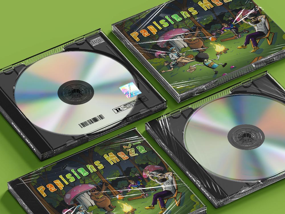 A cartoon-style illustrated album cover | Upwork