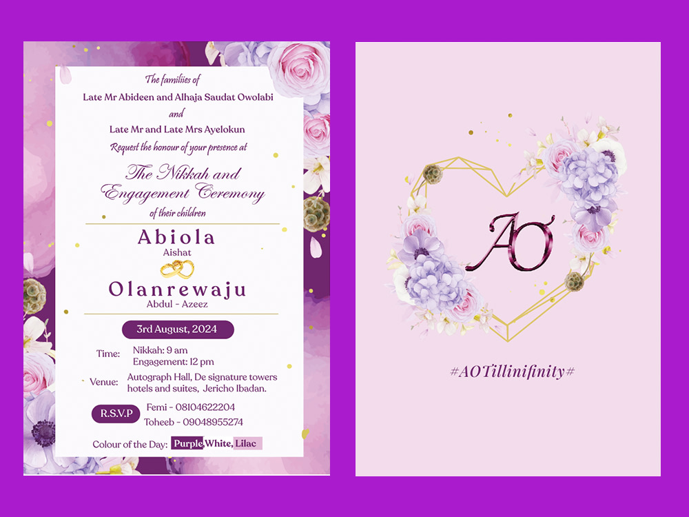A beautiful custom invitation design for any event of your choice | Upwork