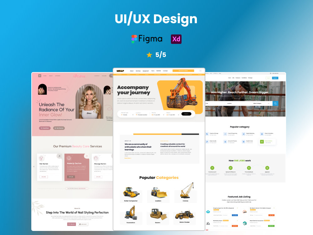 Customized UI/UX design | UI Design | Wireframing | UX Prototyping | Figma | Upwork