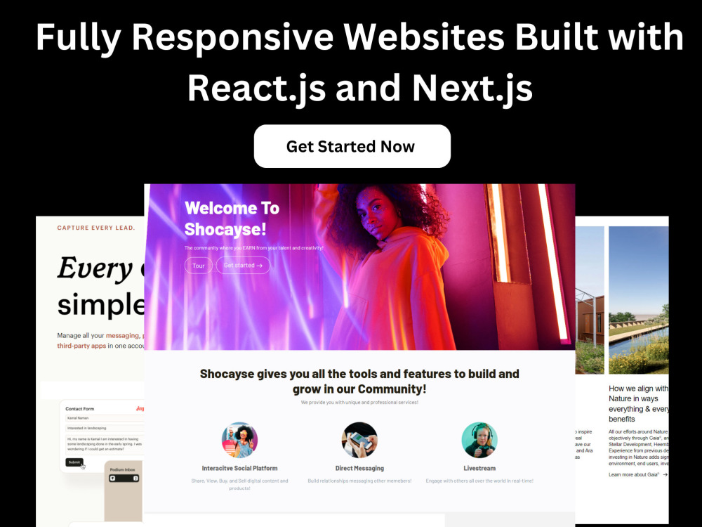 Fully Responsive Websites Built with React JS and Next JS | Upwork