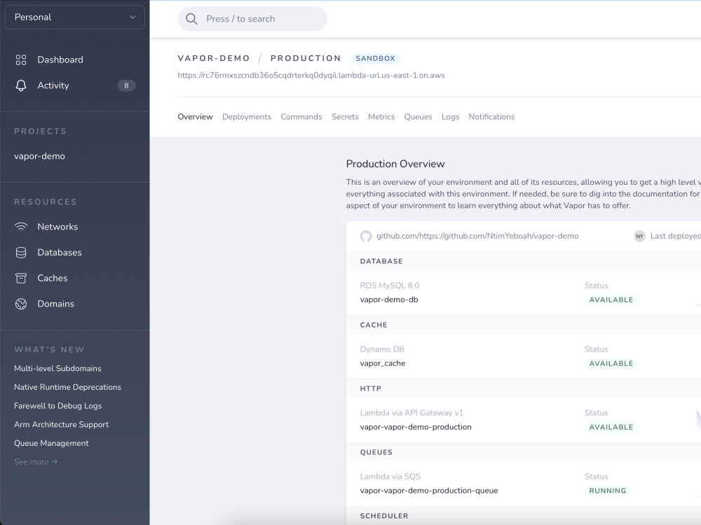 Your Laravel app deployed to AWS Lambda using Laravel Vapor | Upwork