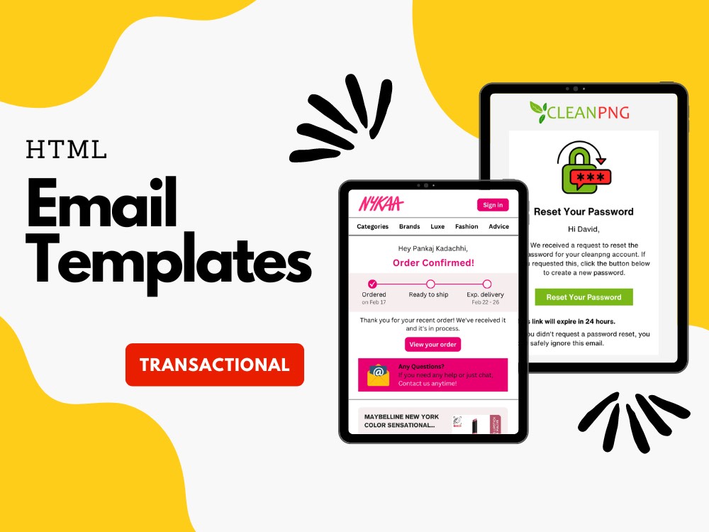 Responsive & engaging transactional email templates | Upwork