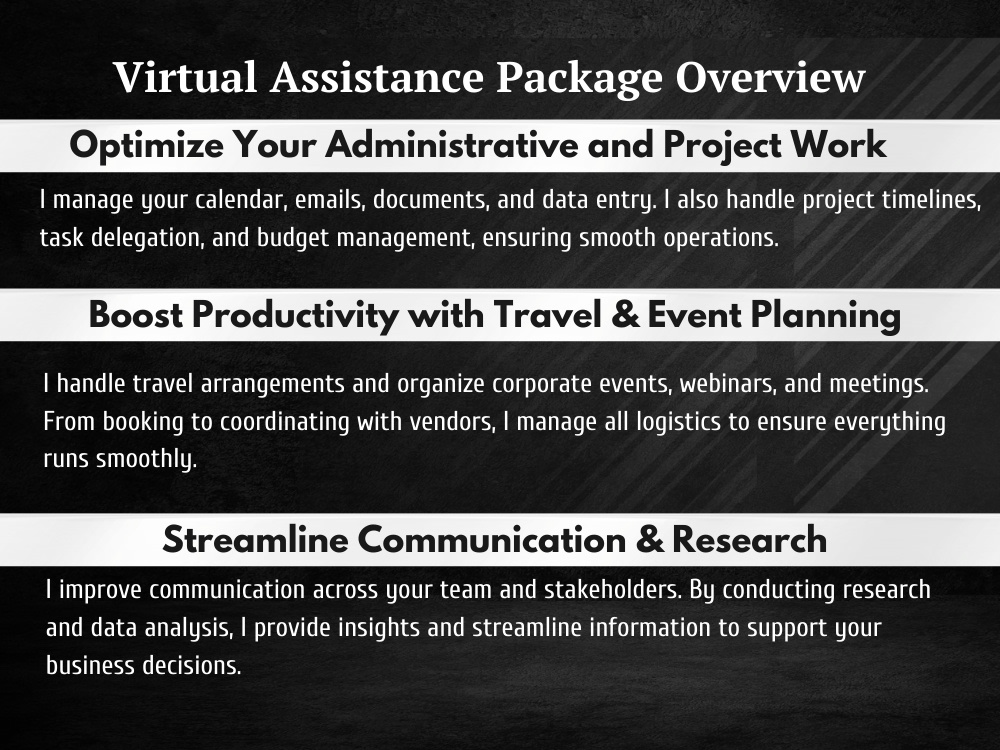 Full project management support from an executive virtual assistant ...