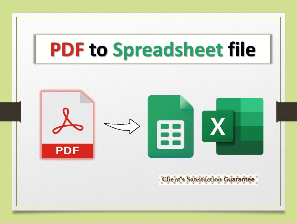 PDF to Microsoft Excel or Google Spreadsheet file | Upwork