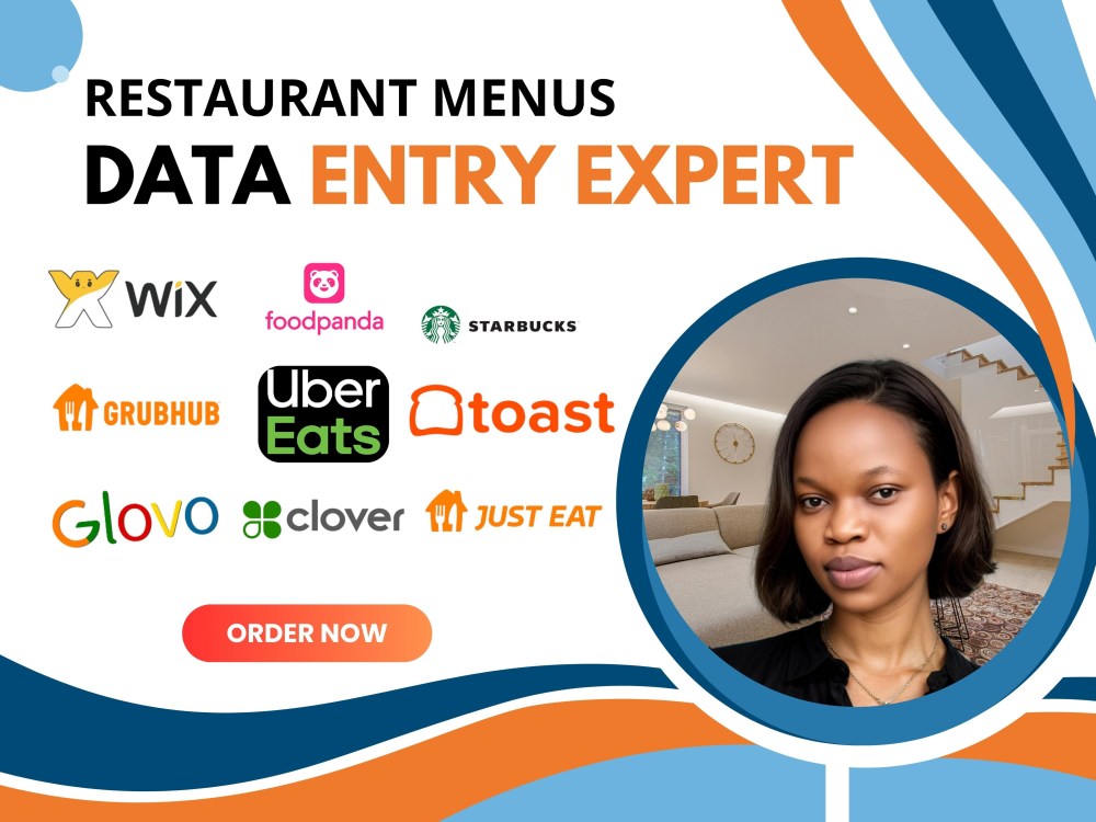 Restaurant menus data entry for grubhub,uber eats, doordash,clover menu ...