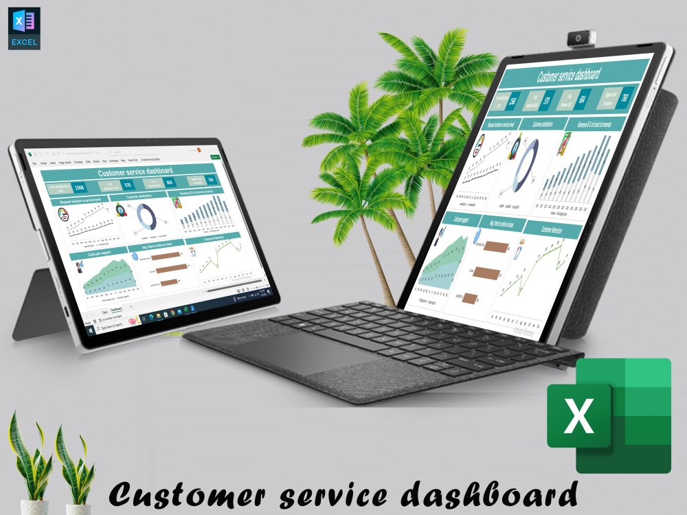 Customer service dashboard in Microsoft Excel based on your ...