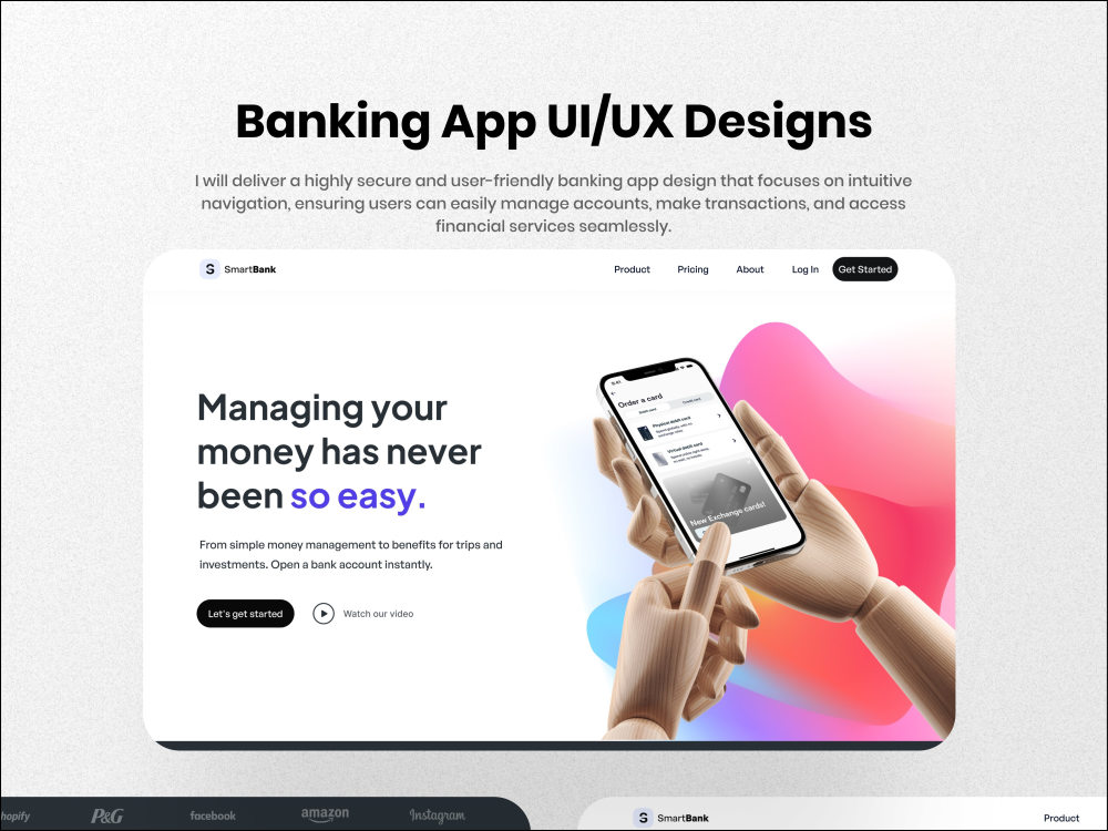 A modern banking app UI/UX Design Figma, Adobe XD, | Upwork