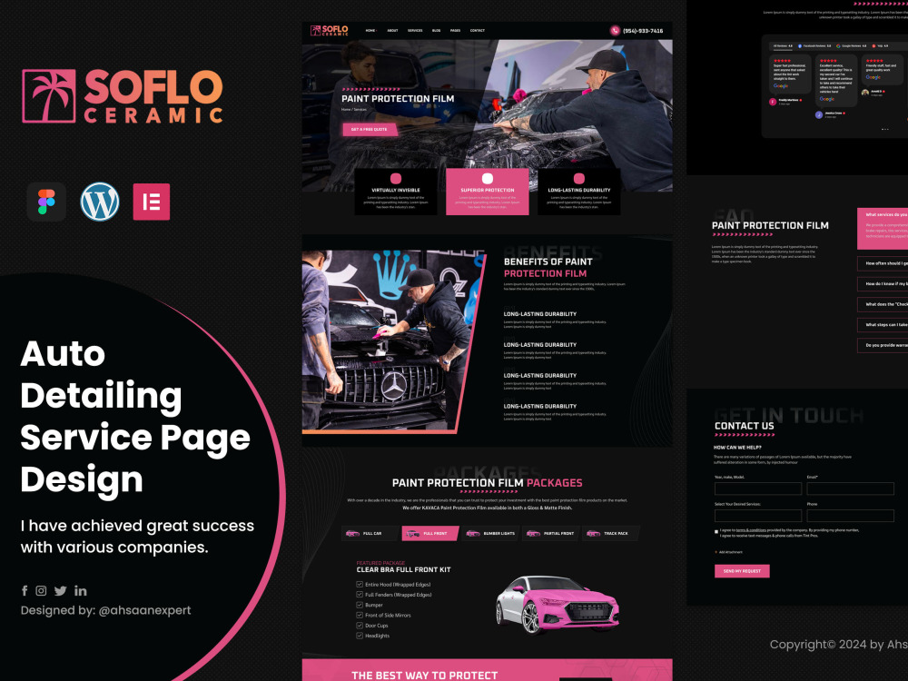 High-End Landing Page Design for Auto Detailing/Auto Repair Shop in ...