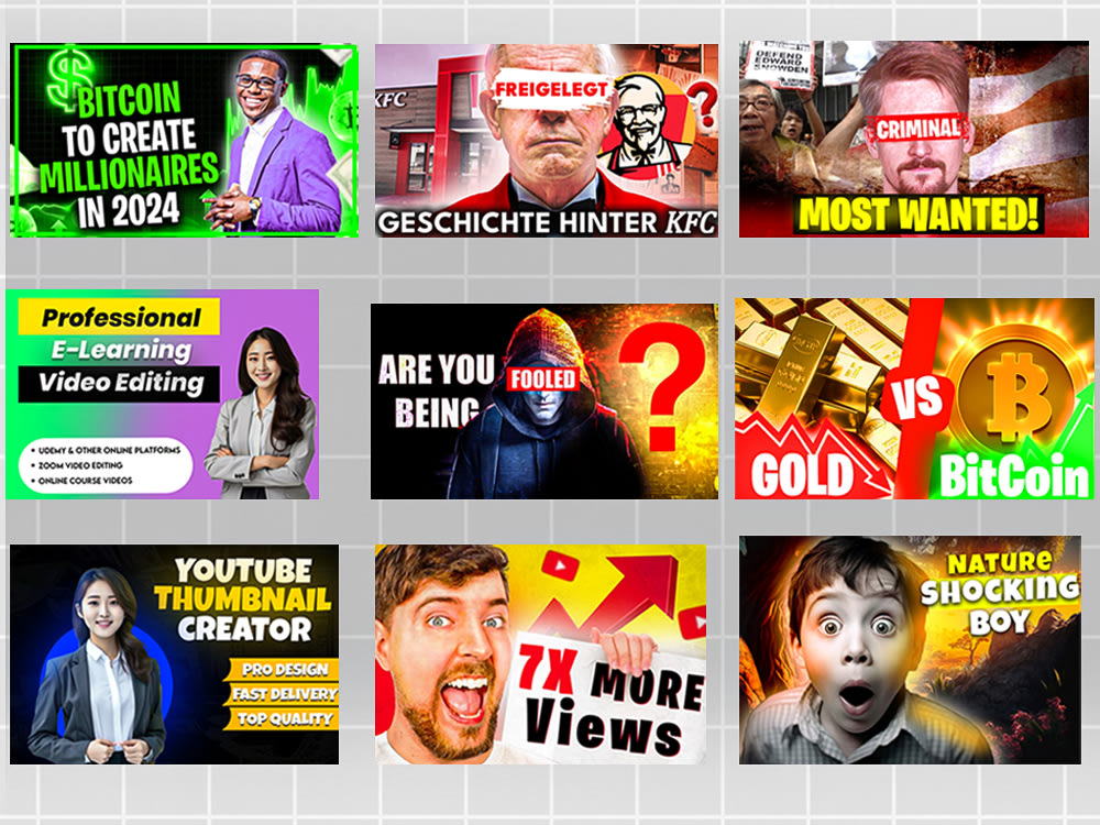 An EXTREMELY HIGH-CTR THUMBNAILS | Upwork