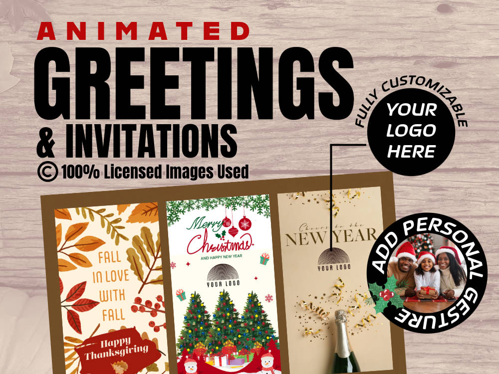 An elegant animated greeting card for Thanksgiving, Christmas and New ...